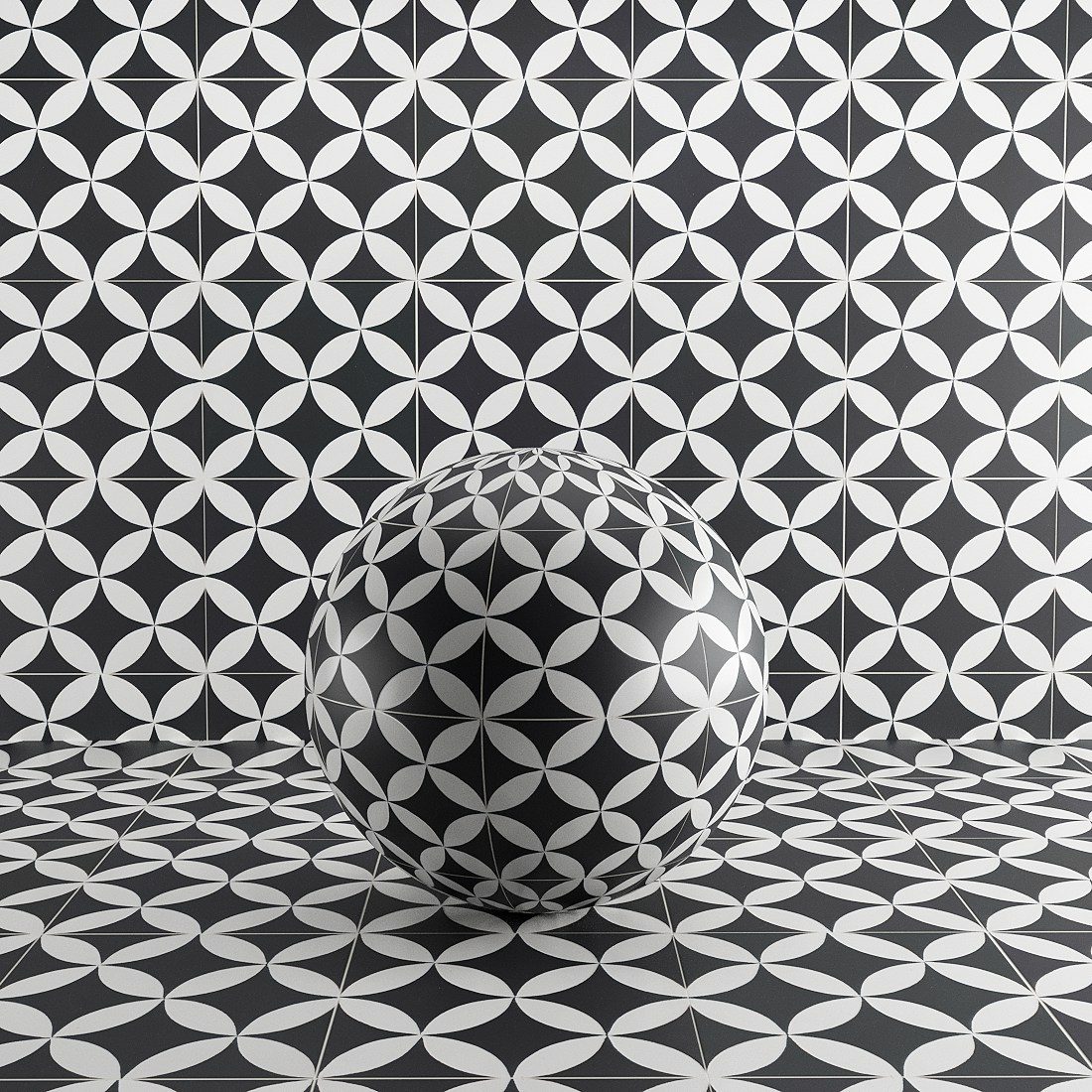 Ceramic Tile White Bloom 4k Pbr Seamless - 3D Model for VRay, Corona, VRay