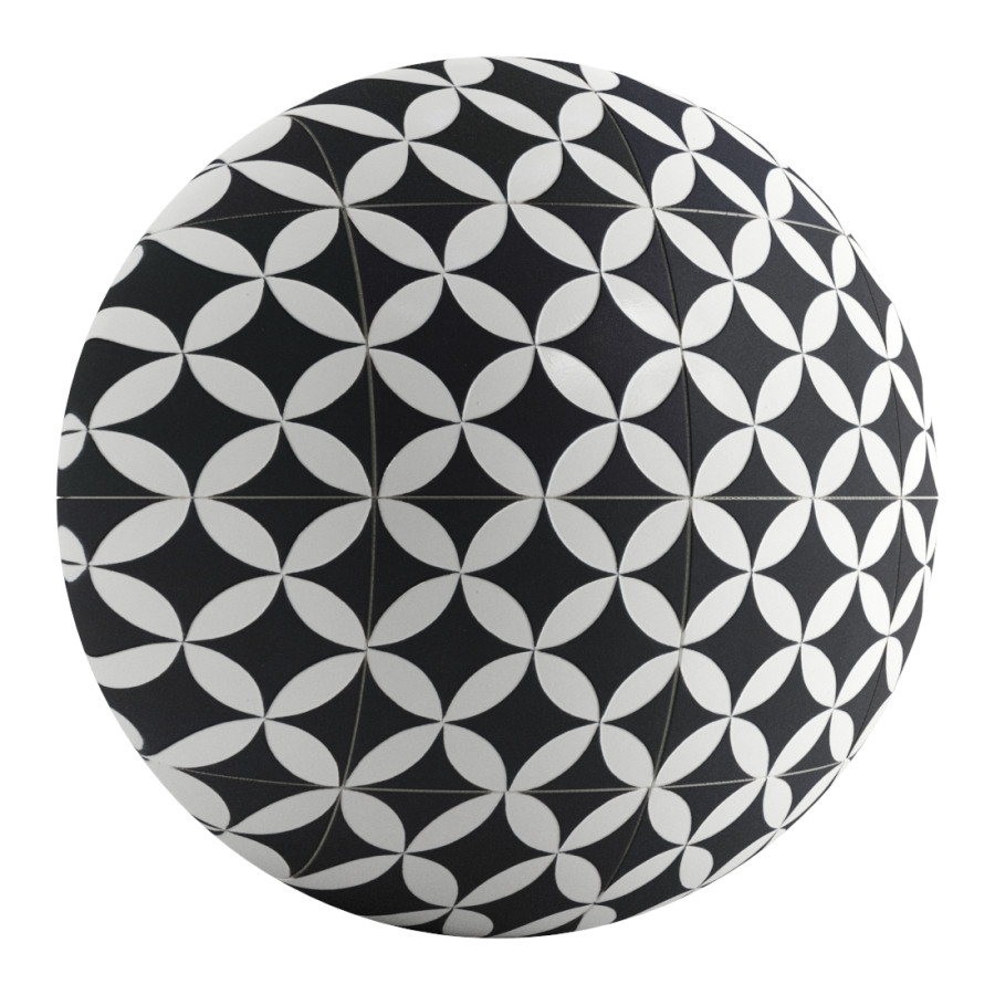 Ceramic Tile White Bloom 4k Pbr Seamless - 3D Model for VRay, Corona, VRay