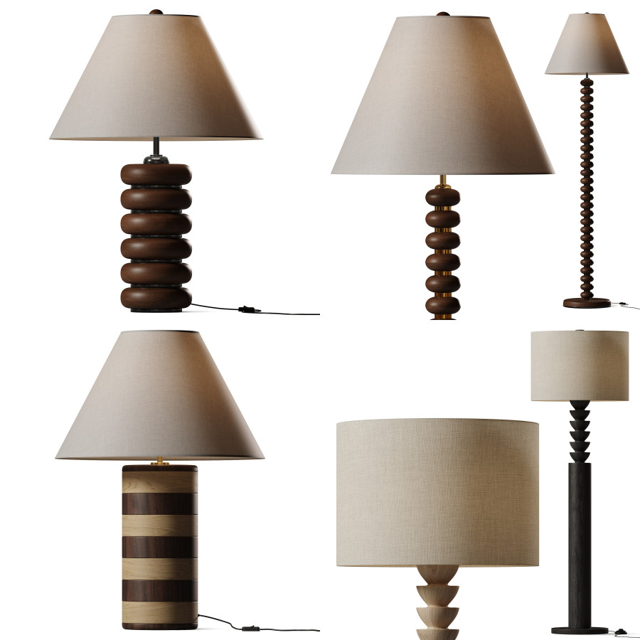 Lathe Floor Lamp - 3D Model for Corona