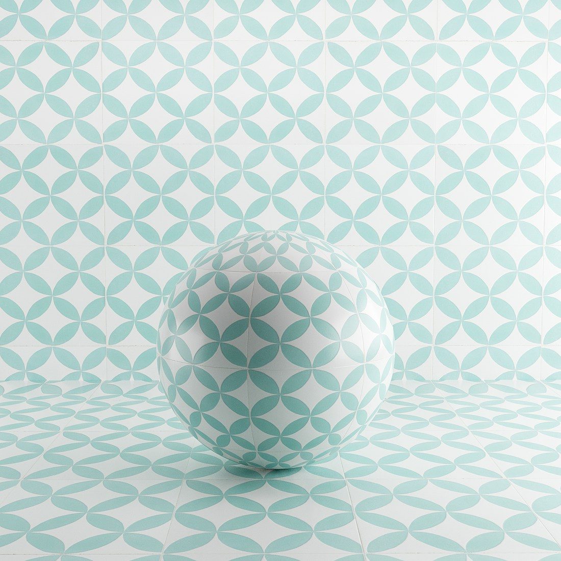 Ceramic Tile Lagoon Bloom 4k Pbr Seamless Texture / PBR Material | CGMood