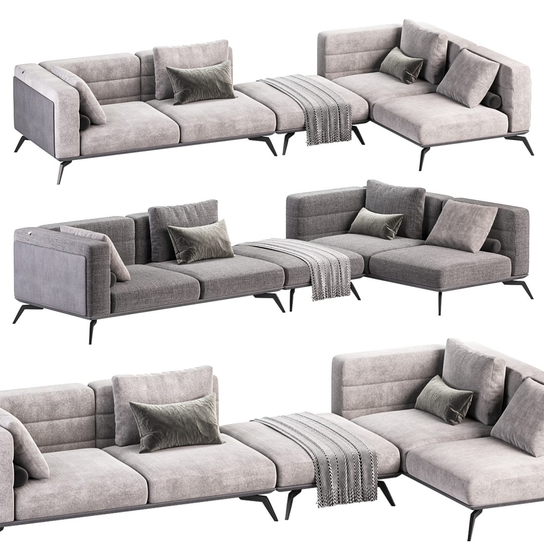 Corner Couch F118 By Delavega 3D Model for Corona | CGMood