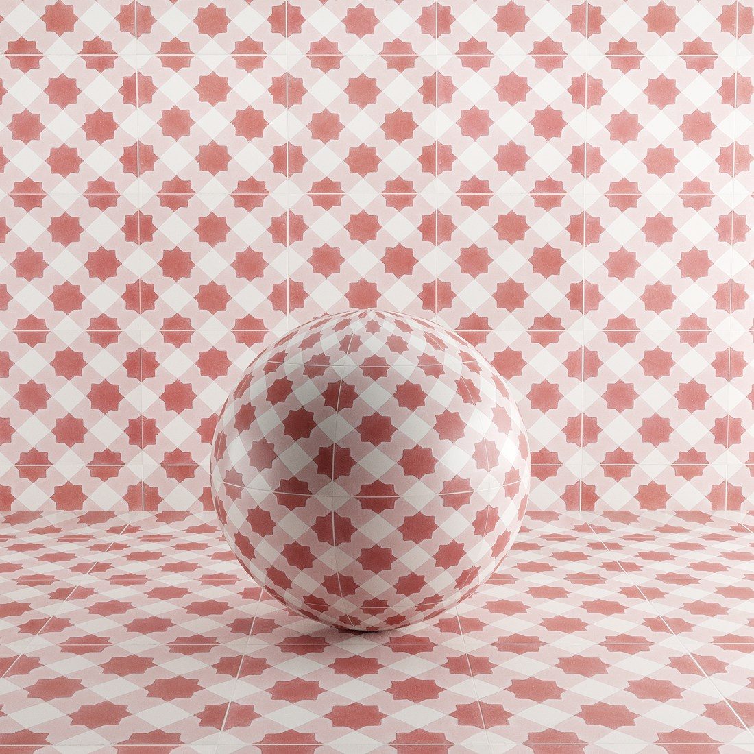 Ceramic Tile Gingham Stars 4k Pbr Seamless Texture / PBR Material | CGMood