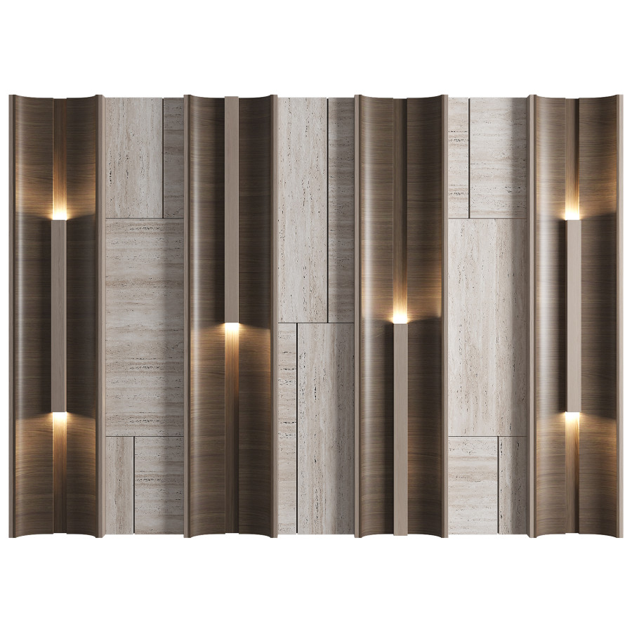 Wall Panel Decor 272 - 3D Model for VRay, Corona
