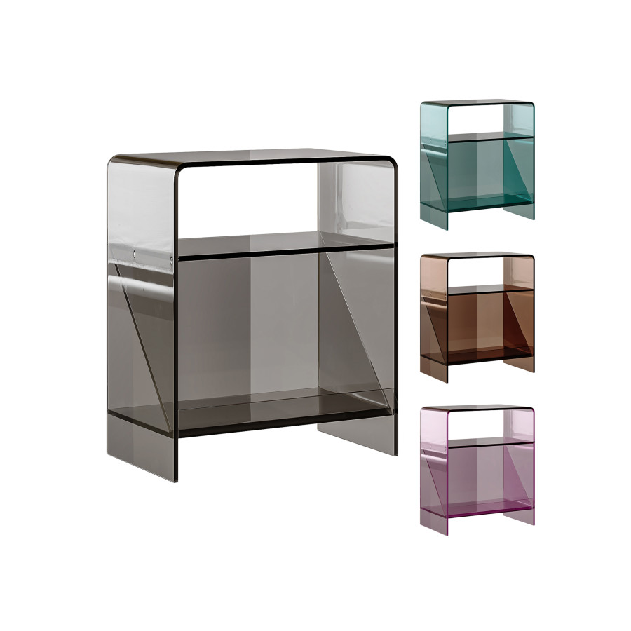 Acrylic Minimalist Transparent Side Table - 3D Model for Corona