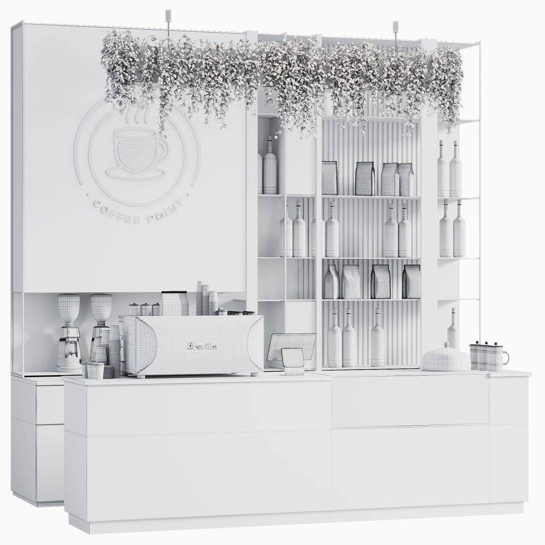 Coffee Bar 12 - 3D Model for VRay, Corona