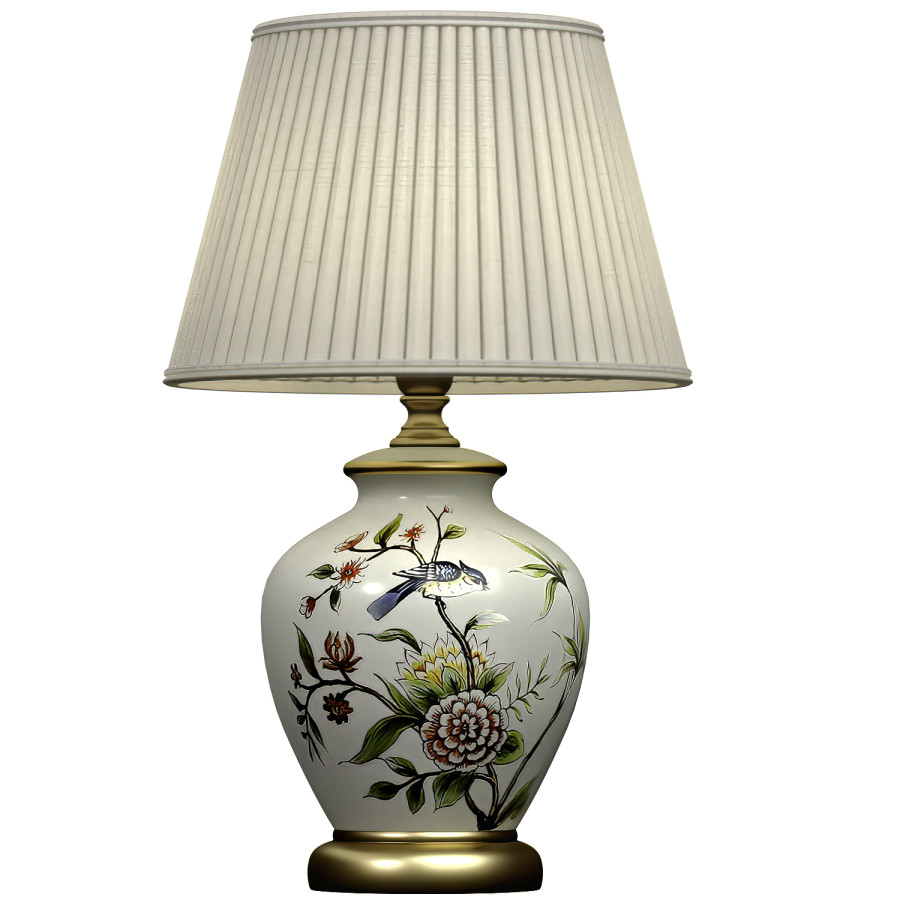 Debby Hand Painted Floral Lotos Table Lamp - 3D Model for VRay