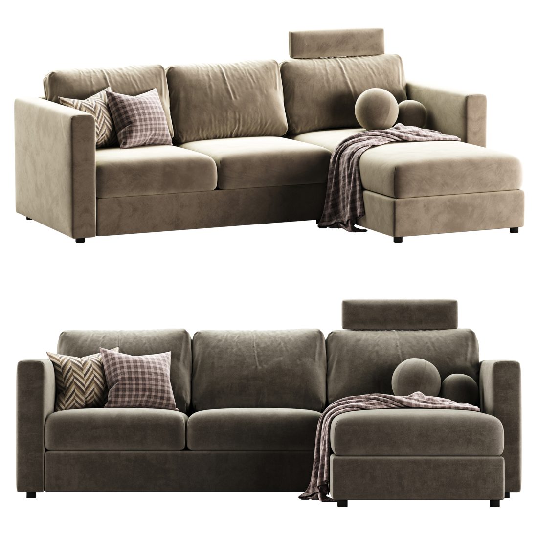 Finnala Fabrik Sofa With Chaise 3D Model for Corona | CGMood