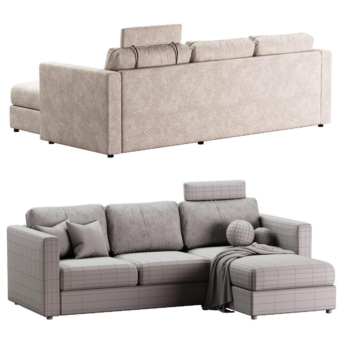 Finnala Fabrik Sofa With Chaise 3D Model for Corona | CGMood