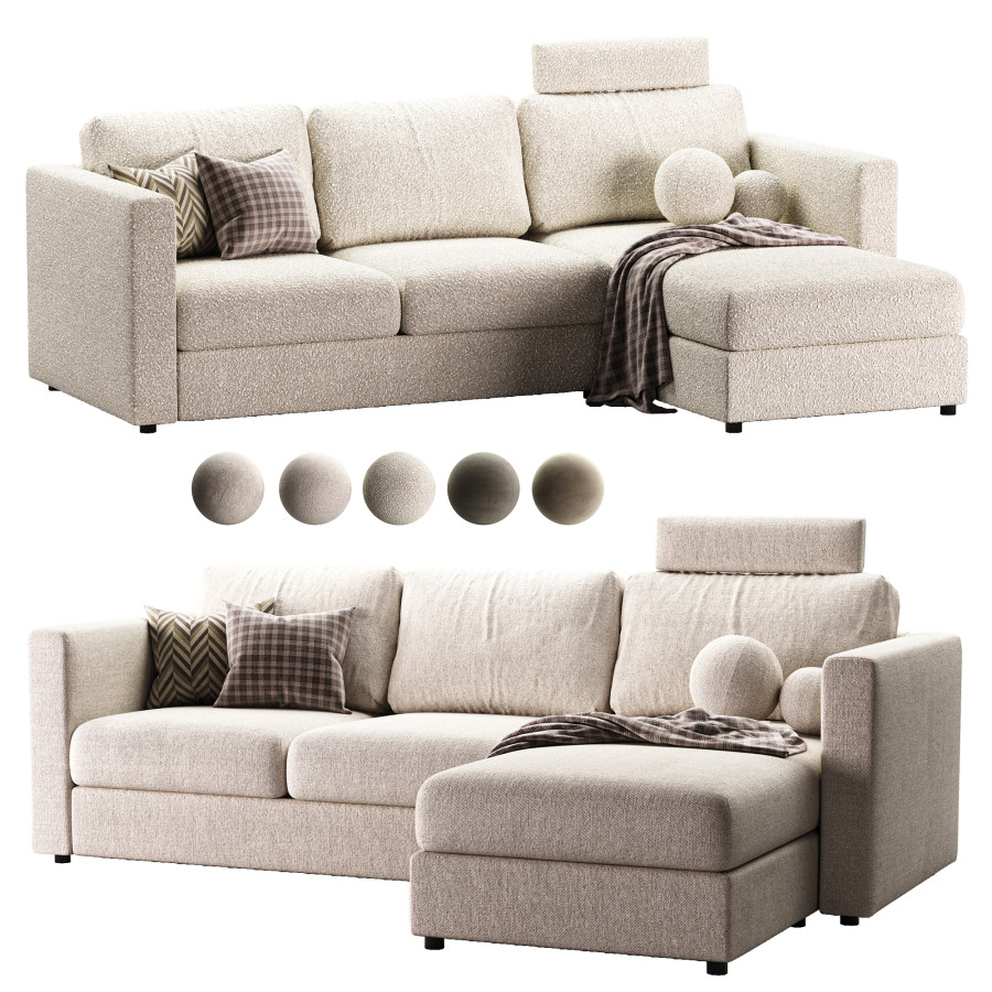 Finnala Fabrik Sofa With Chaise 3D Model for Corona | CGMood