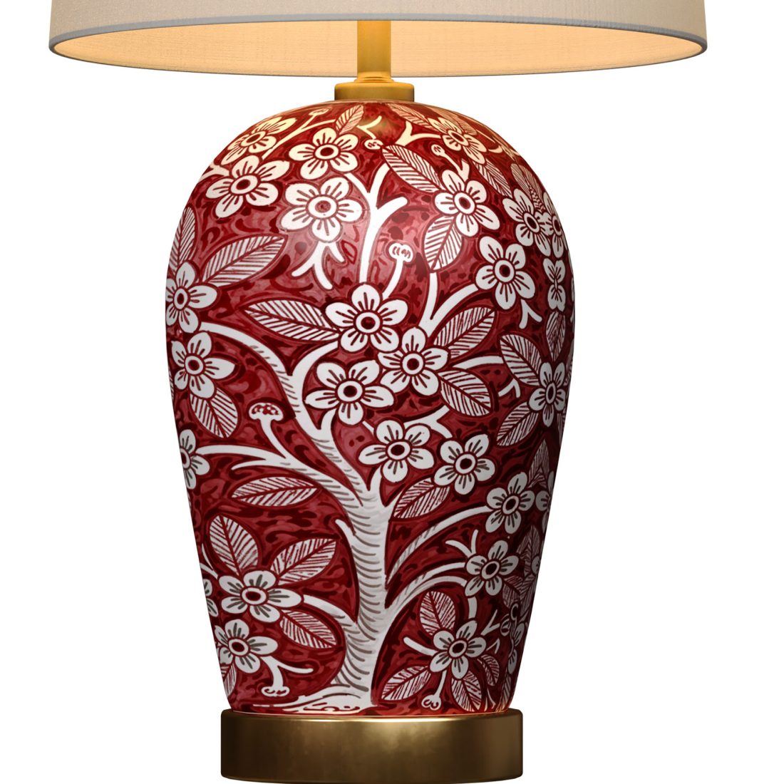 Handmade Sakura Red Ginger Jar Ceramic Table Lamp - 3D Model for VRay ...