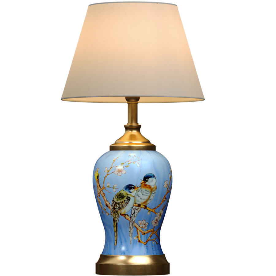 Table Lamp Birds Blue Ginger Jar 3D Model for VRay, Corona | CGMood