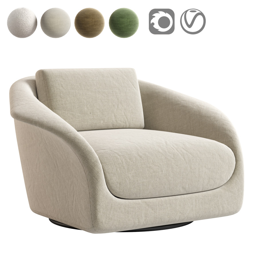 Ezra Swivel Chair 3D Model for VRay, Corona | CGMood