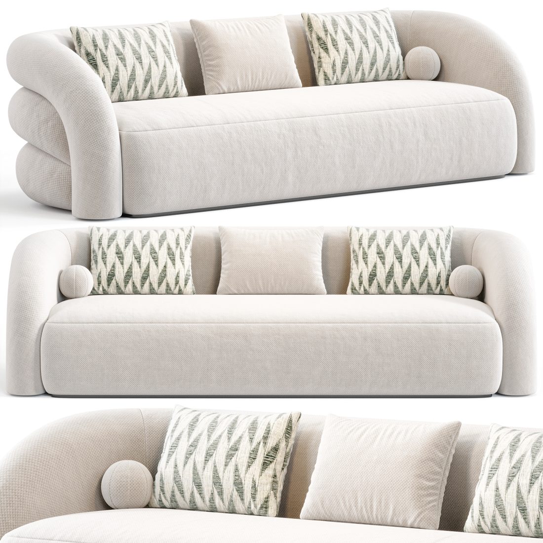 Novelle Sofa By Eichholtz - 3D Model for VRay, Corona