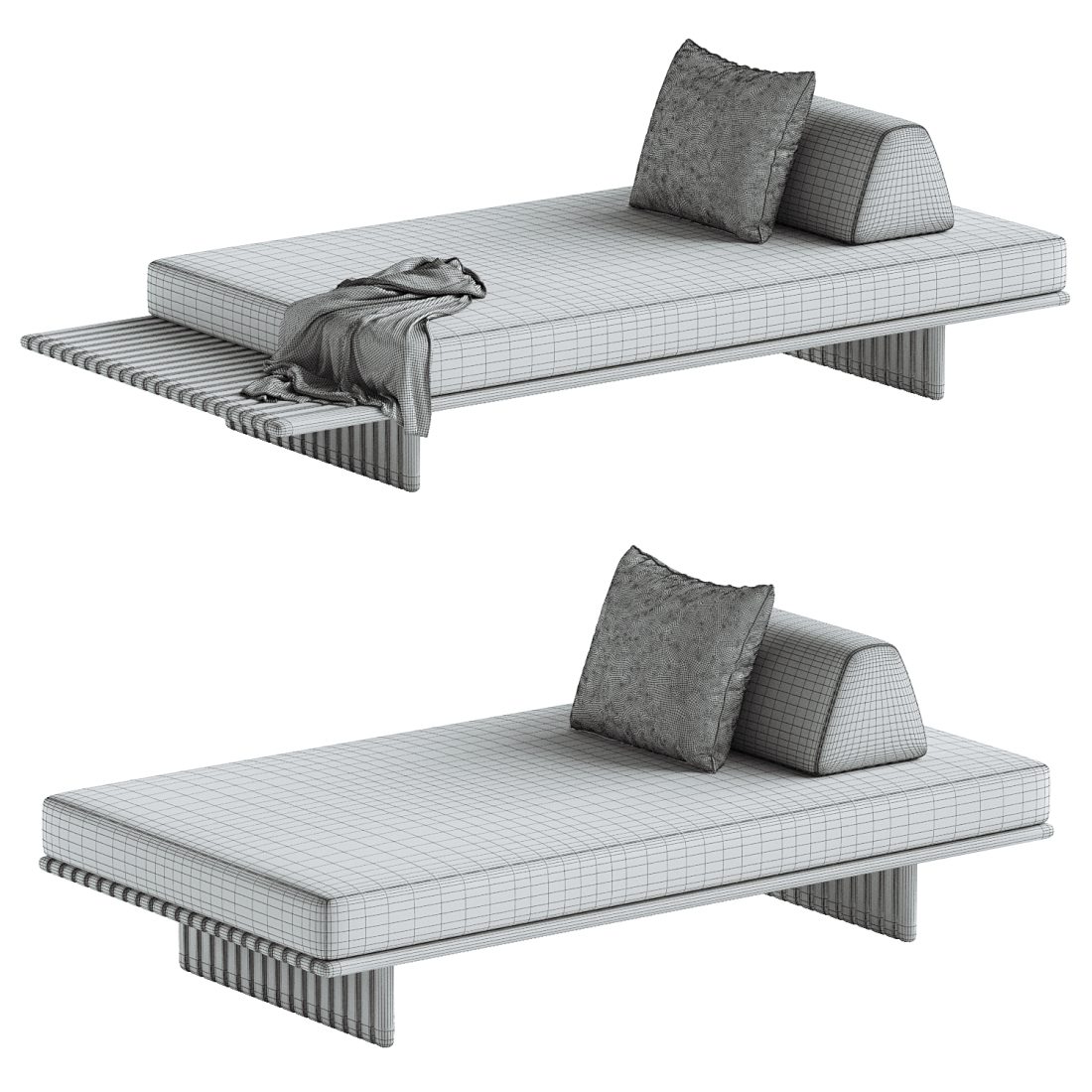 Deck Daybed - 3D Model for VRay, Corona