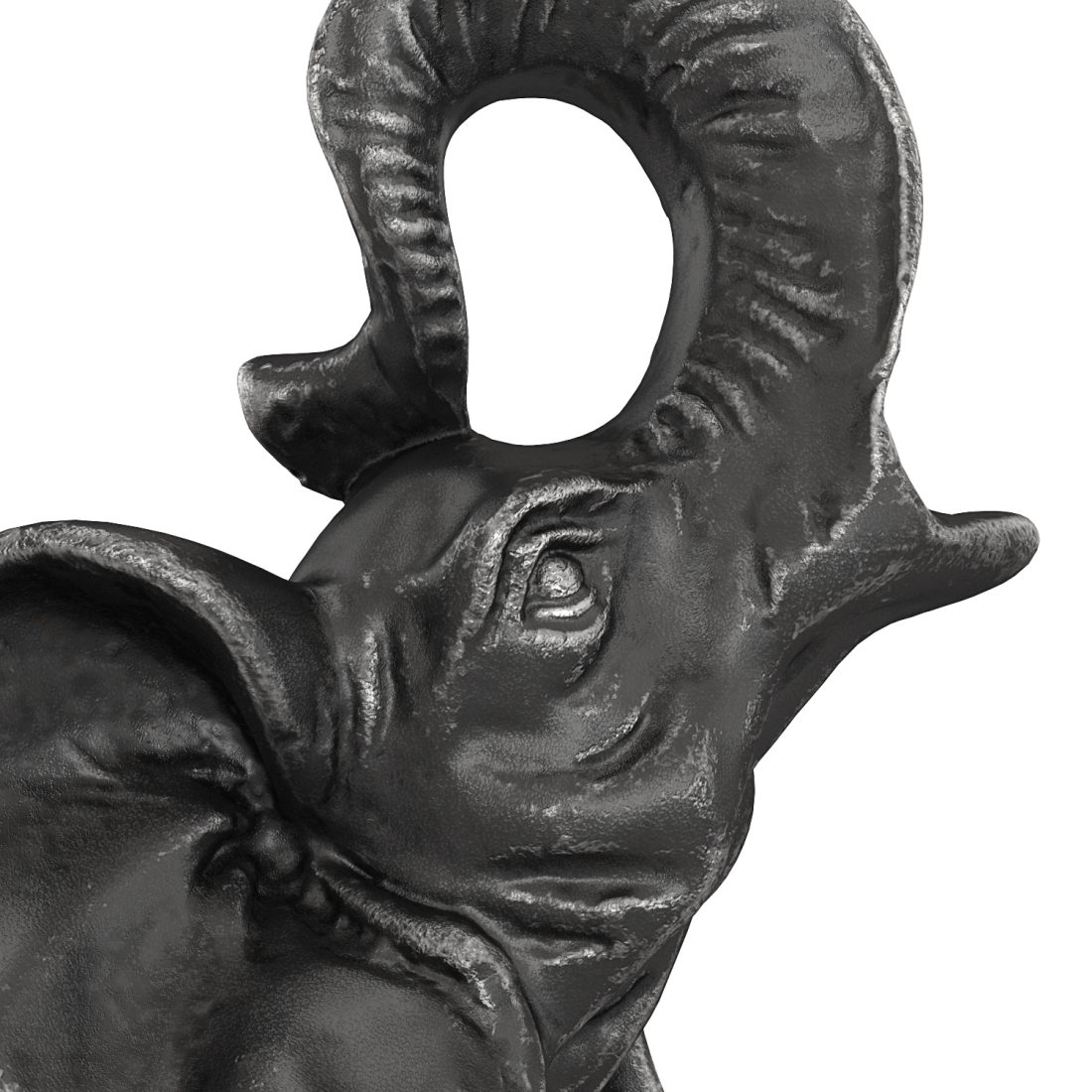 Metal Elephant Figurine - 3D Model for VRay
