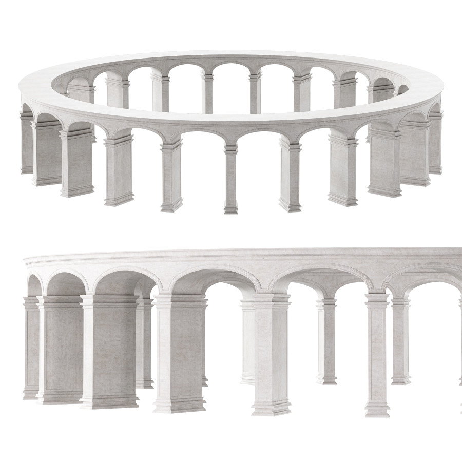 Classical Circular Marble Colonnade 3D Model for VRay, Corona | CGMood