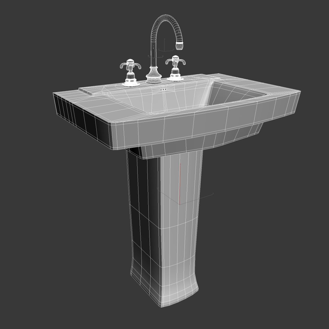 American Standard Pedestal Bathroom Townsend Wi - 3D Model for VRay