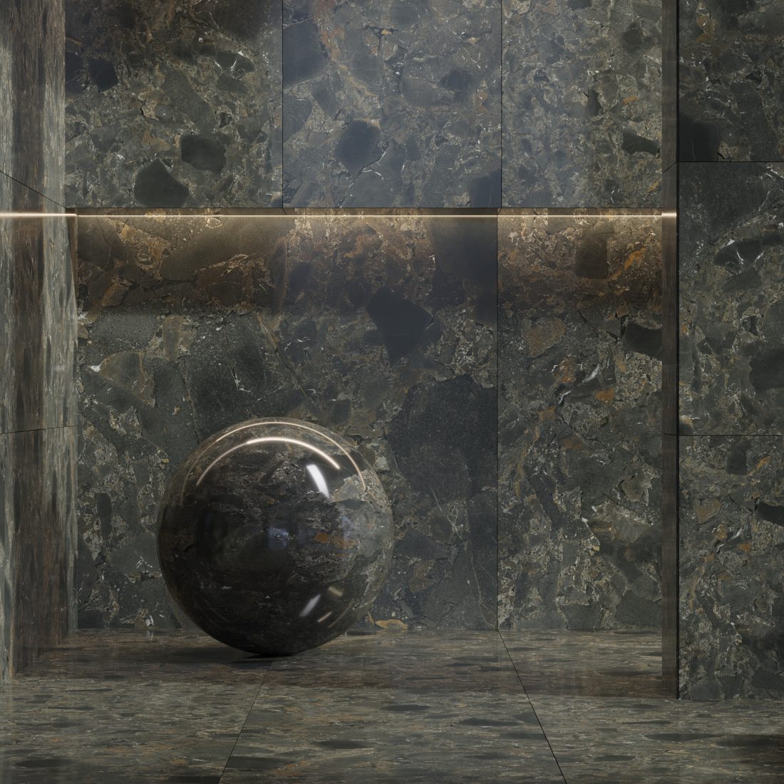 Marble Set 12 - Golden Imperio Marble / 5k - 3D Model for