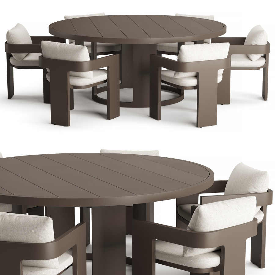 Rh Sedona Aluminum Round Dining Table 72 3D Model for Corona | CGMood