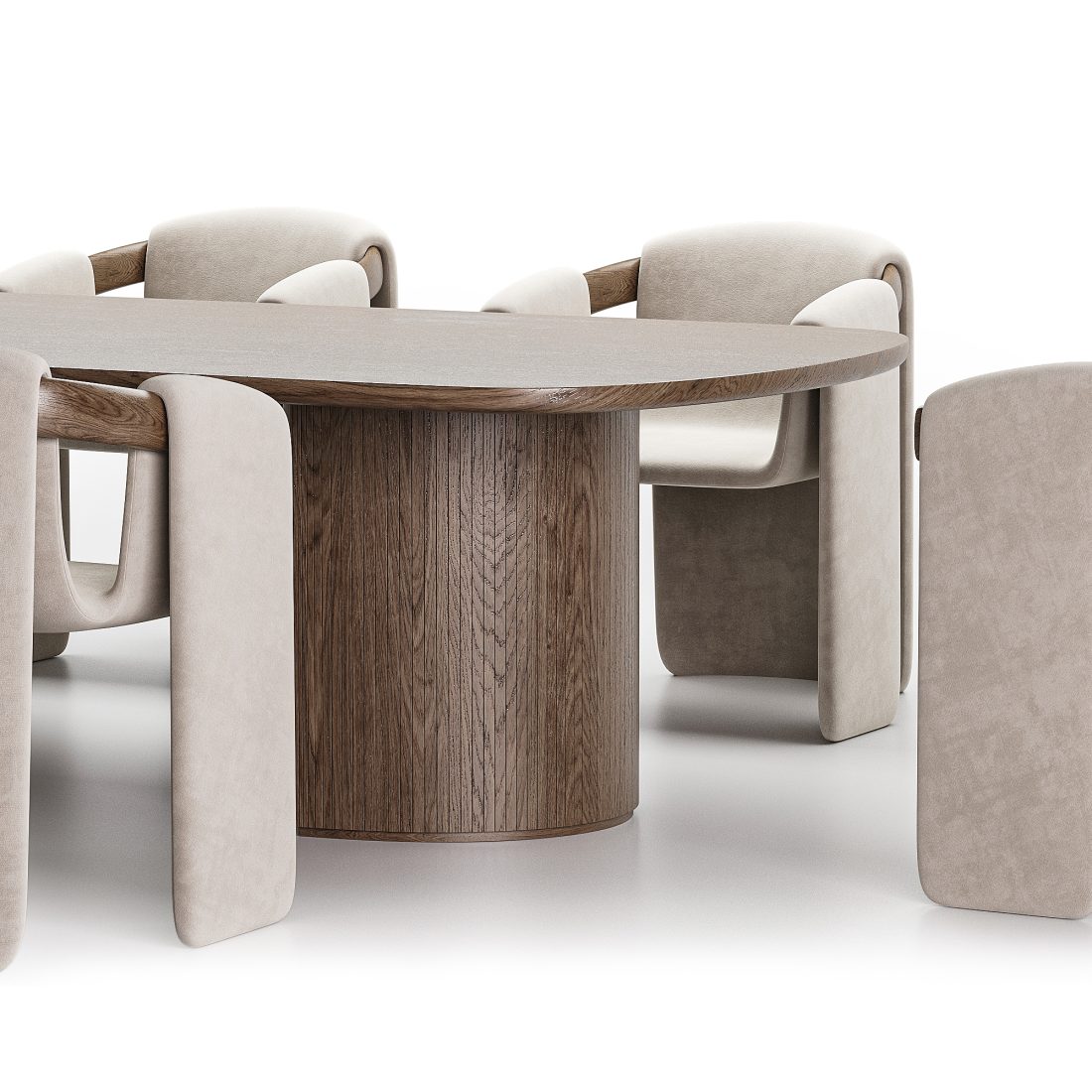 Paolo Castelli Sari Chair Moon Table - 3D Model for Corona