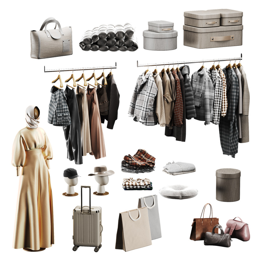Clothes For The Wardrobe - 3D Model for Corona
