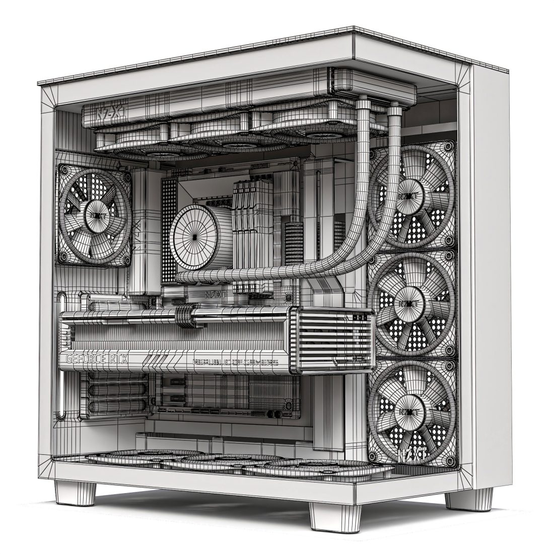 Nzxt Gaming Pc 04 - 3D Model for VRay, Corona