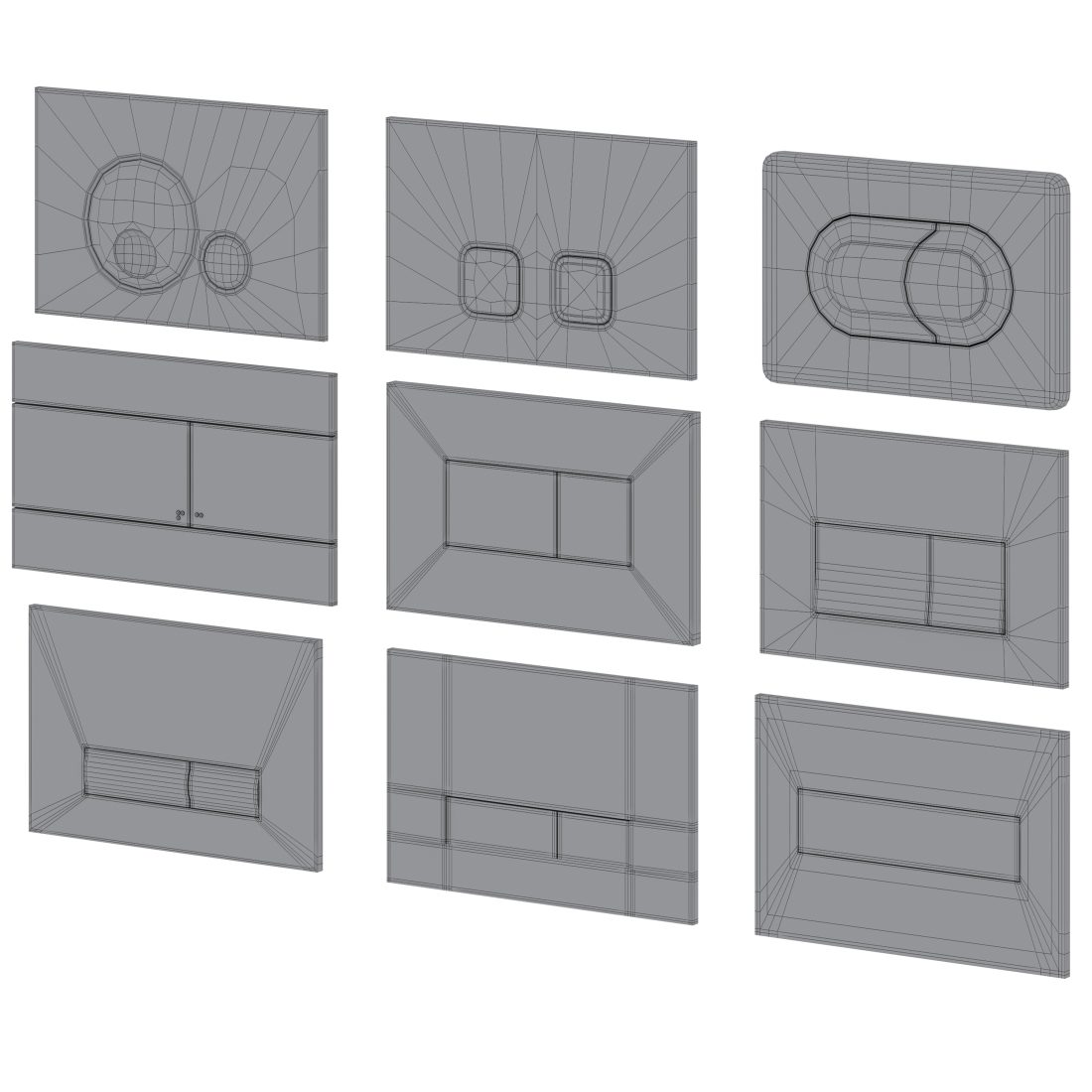 Flush Buttons For Installation By Oli 3D Model for VRay, Corona | CGMood