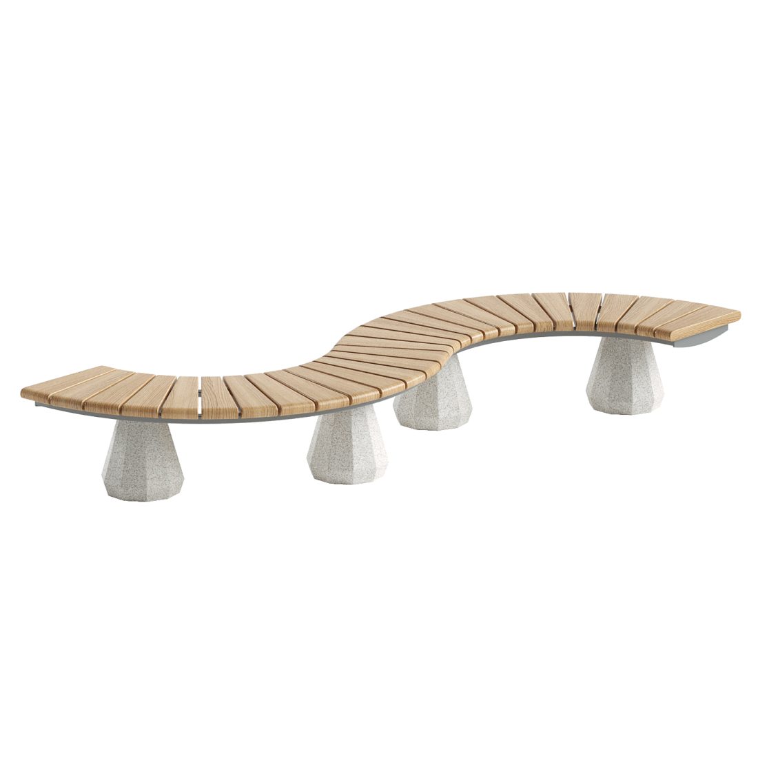 Concrete Modular Bench 156 3D Model for VRay, Corona | CGMood