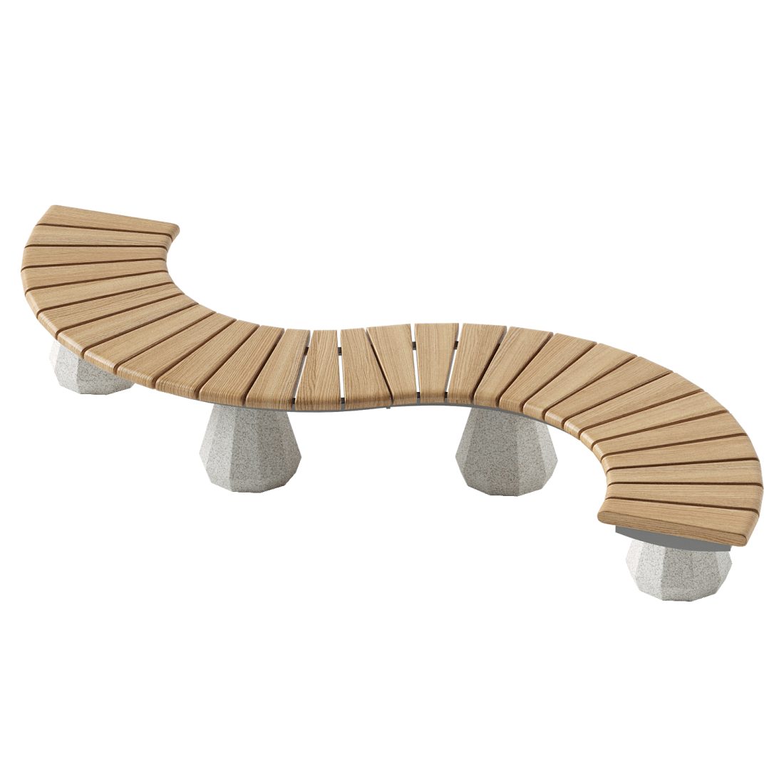 Concrete Modular Bench 156 3D Model for VRay, Corona | CGMood