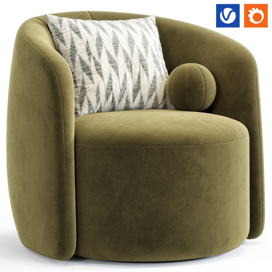 Manic Armchair By Divan - 3D Model for VRay, Corona