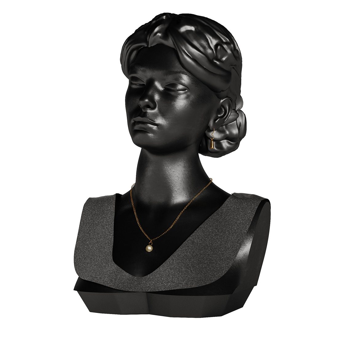 Elegant Female Bust Sculpture 3D Model for VRay, Corona | CGMood