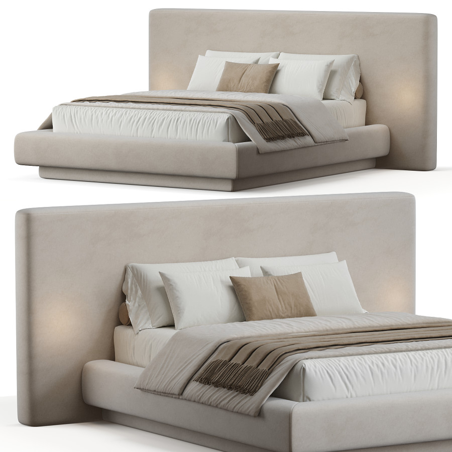 RH | Mulholland Extended Fully Upholstered Fabric - 3D Model for Corona