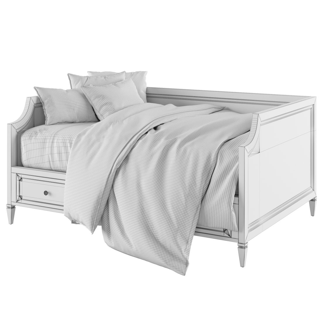 Auburn Storage Daybed - 3D Model for VRay, Corona