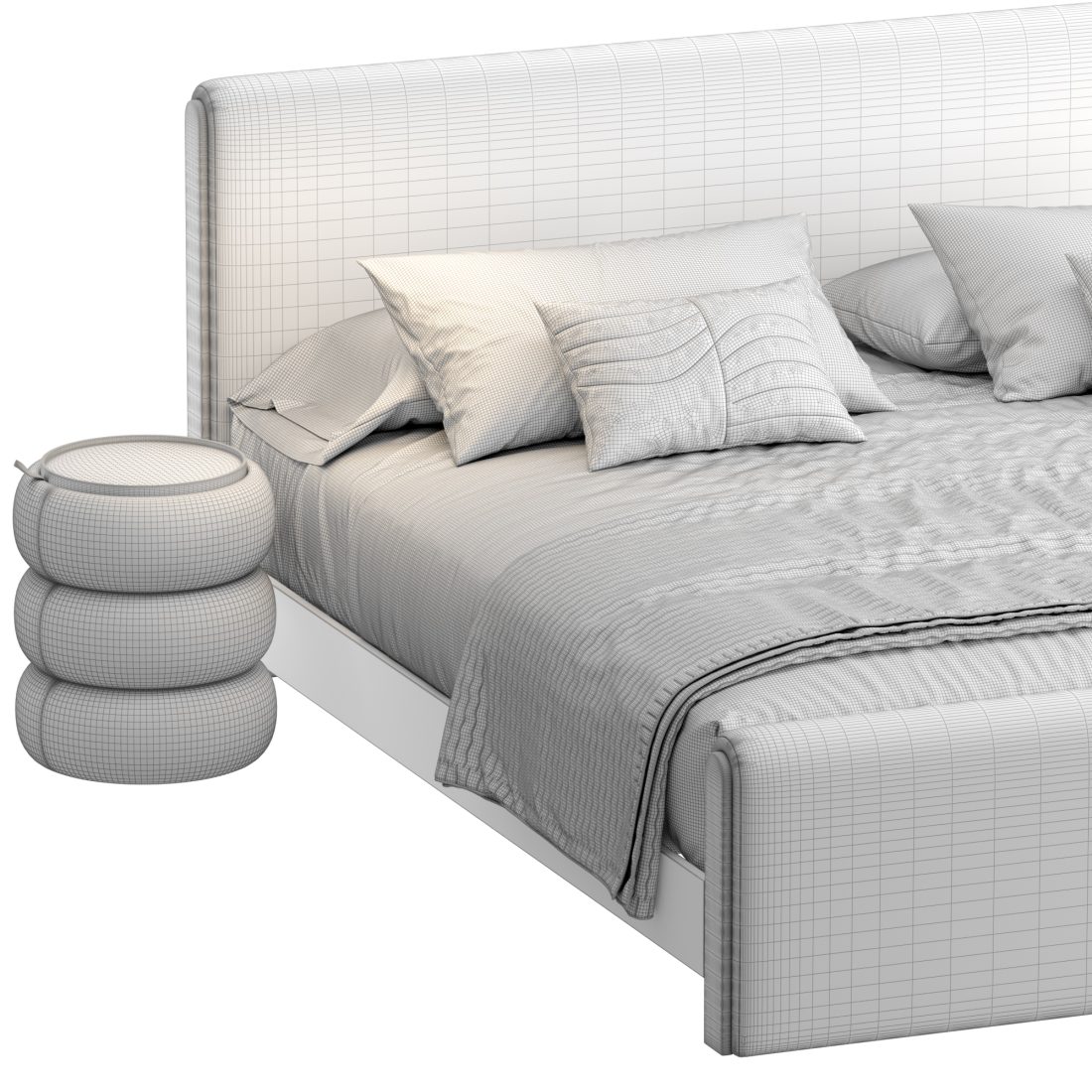 Asher Bed By Westelm - 3D Model for VRay