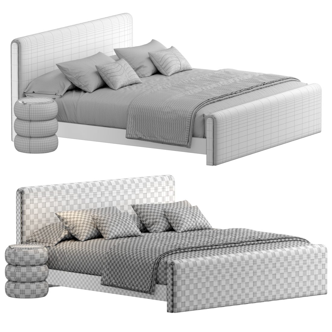 Asher Bed By Westelm - 3D Model for VRay