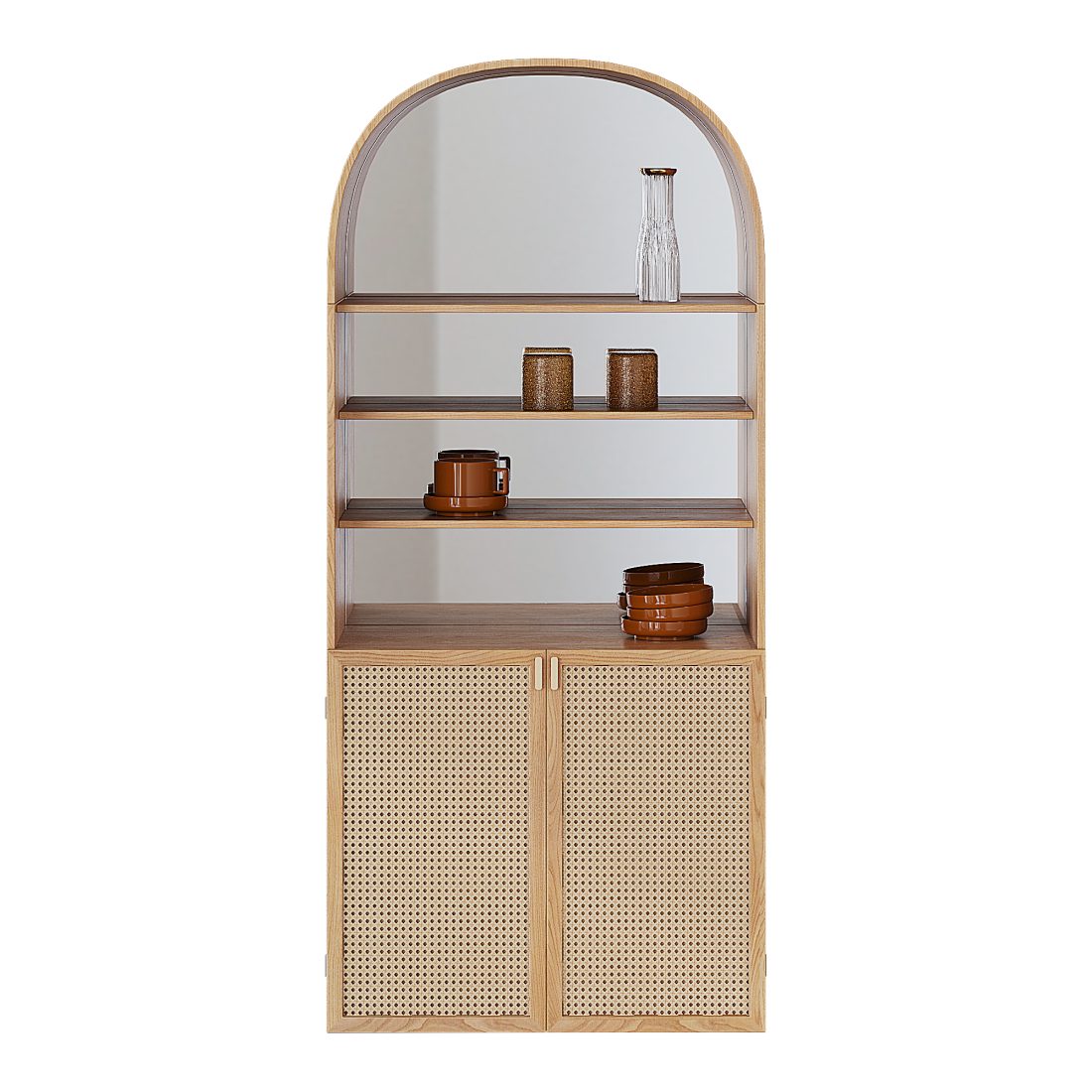 Buffet With Oak Veneer And Rattan Weaving Matheo 3D Model for Corona ...