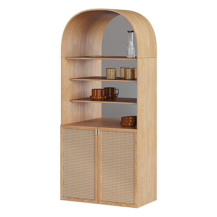 Buffet With Oak Veneer And Rattan Weaving Matheo 3D Model for Corona ...