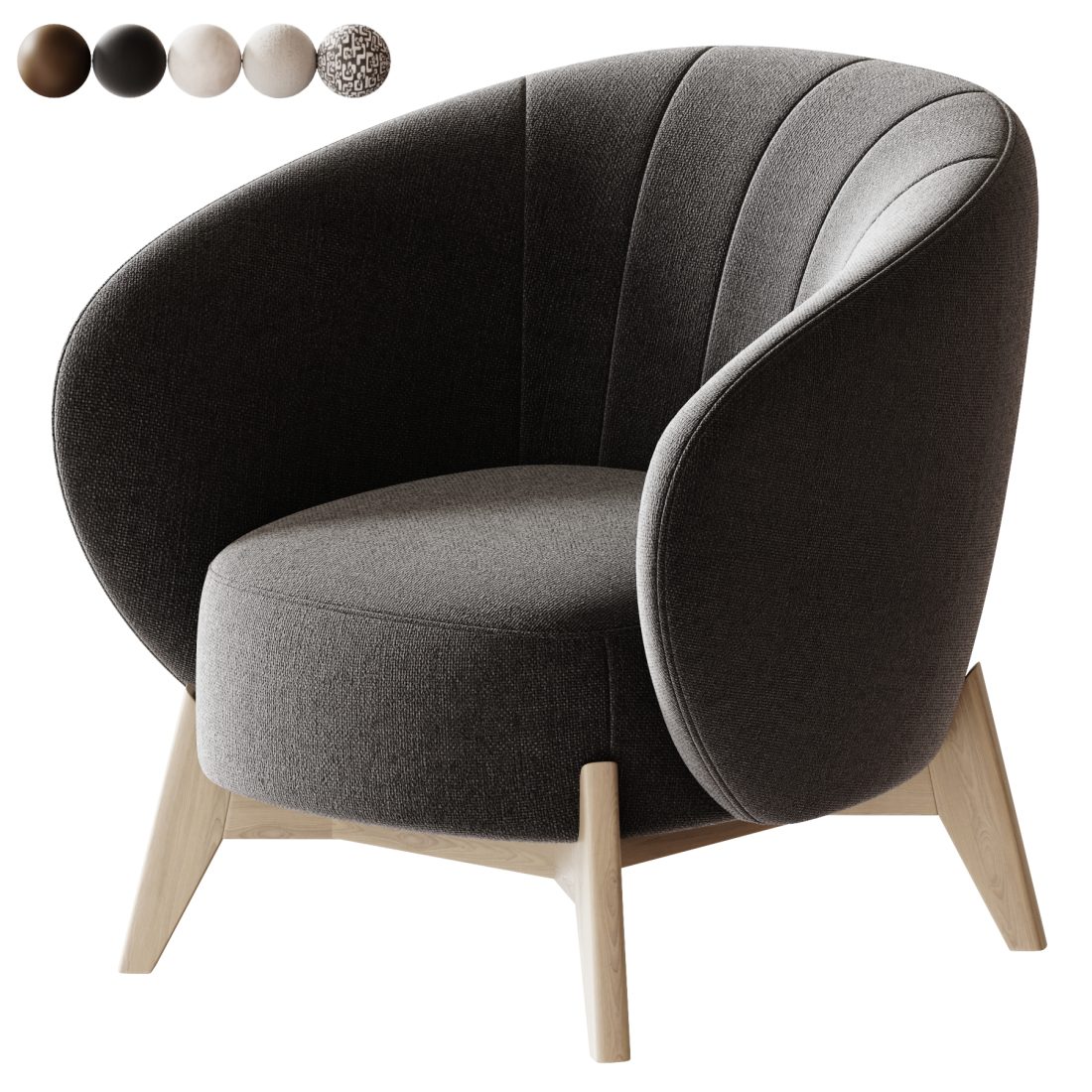 Tilar Velvet Sand Chair 3D Model for Corona | CGMood
