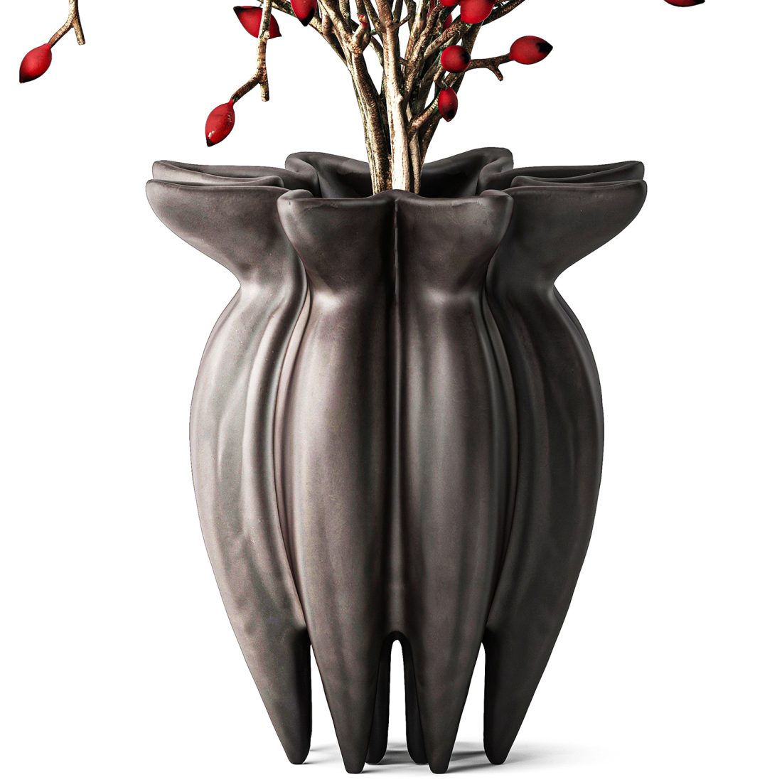 Bouquet Dried Rosehip Branches Flowers Vase Decor 3D Model for VRay ...