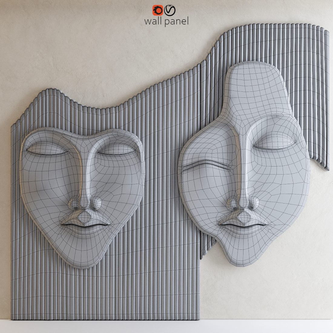 Decorative Wall Panel Mask 3D Model for VRay, Corona | CGMood