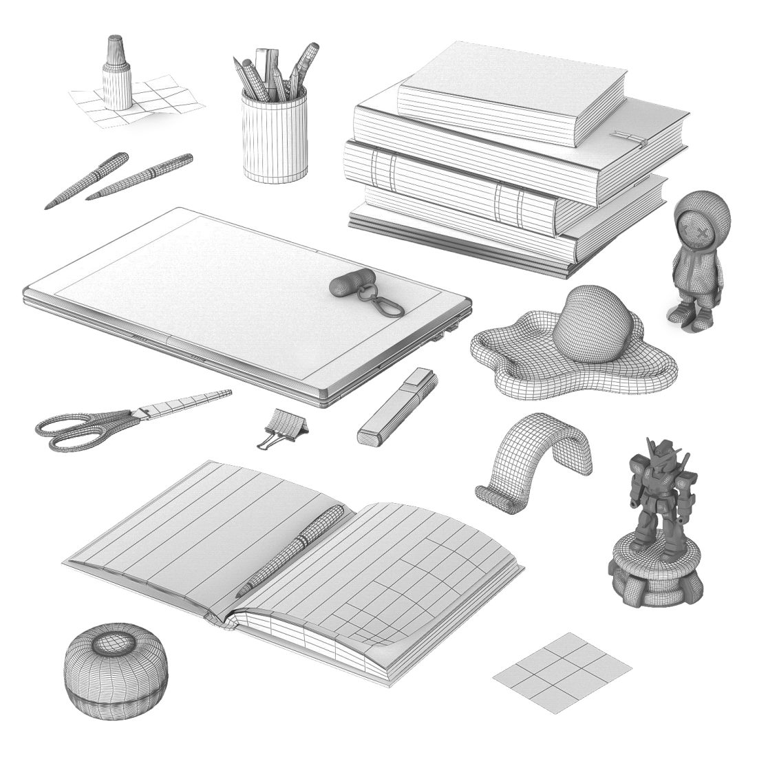 Desk Stationery Set 3D Model for VRay | CGMood