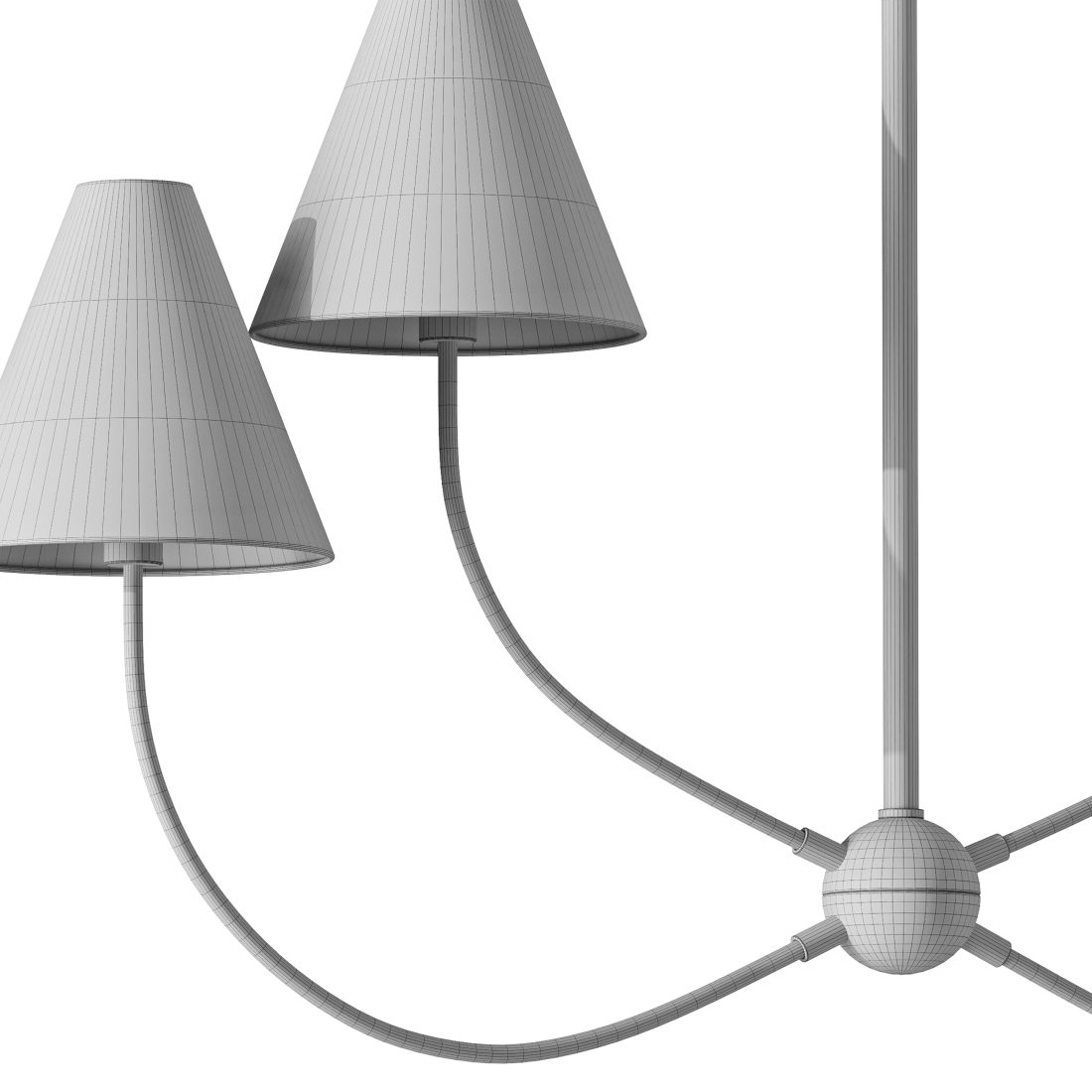 Yara 4 Light Linear Chandelier 3D Model for Corona | CGMood