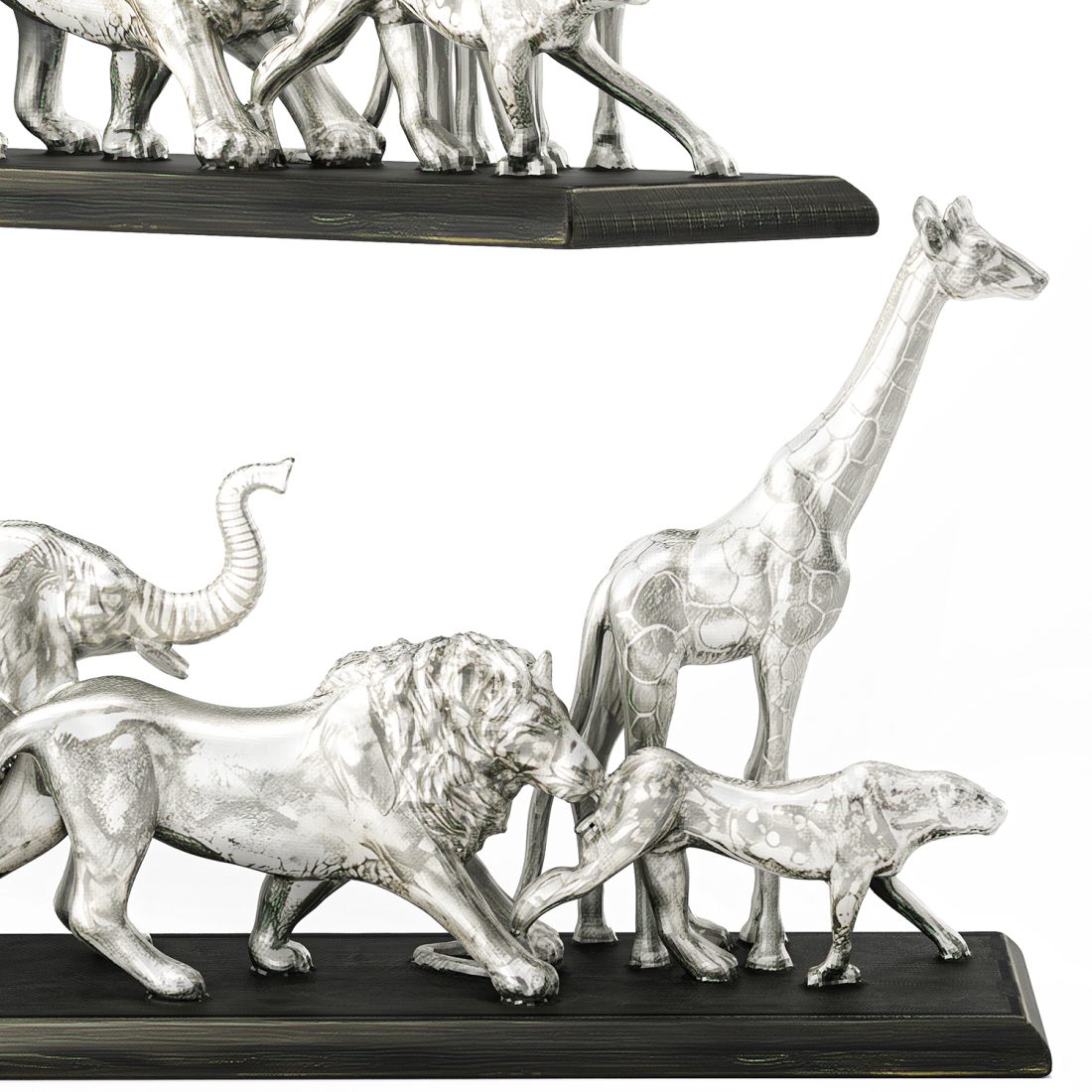 Figurine Pride Animals Lion Giraffe Elephant Set 3D Model for VRay | CGMood