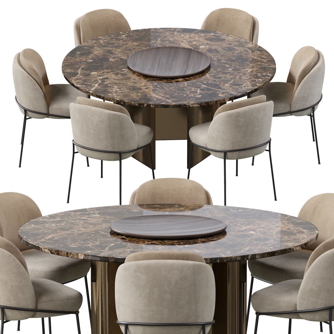 Wedge Table And Fil Noir Chair By Minotti 3D Model for Corona | CGMood