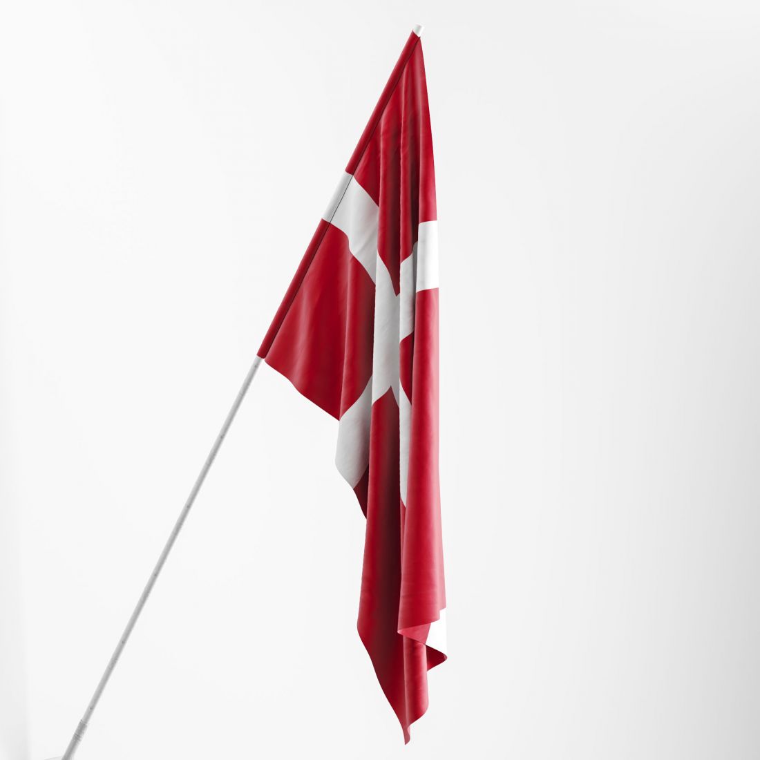 Flag With Wall Mount - 3D Model for VRay, Corona