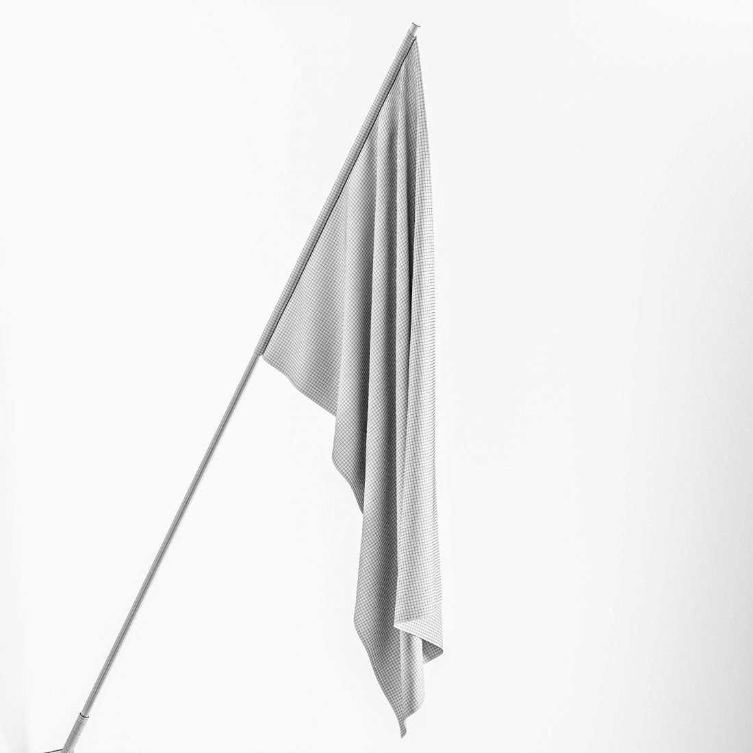 Flag With Wall Mount - 3D Model for VRay, Corona