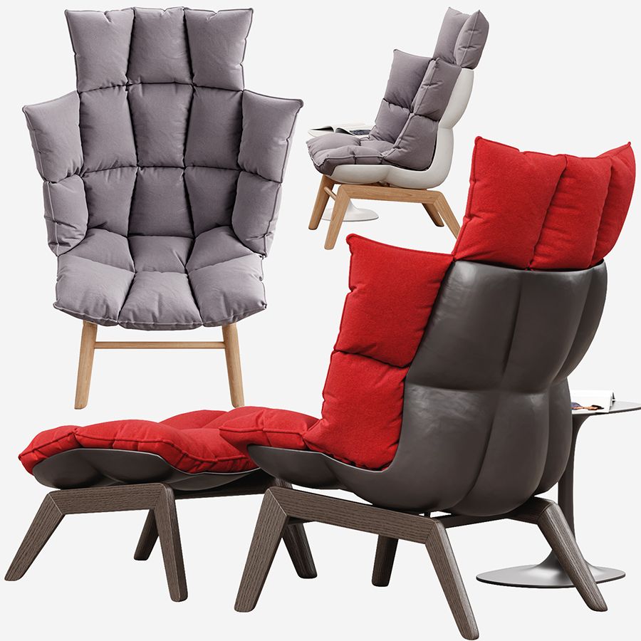 Husk Armchair - 3D Model for VRay, Corona