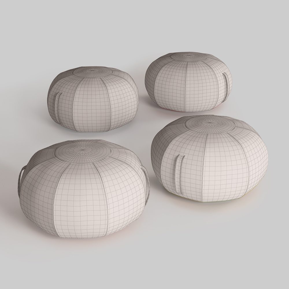 Ottoman Pouf - 3D Model for VRay