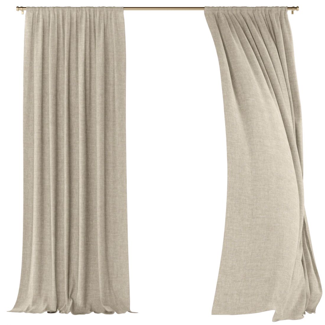 Curtains | Linen | Wind 3D Model for VRay | CGMood