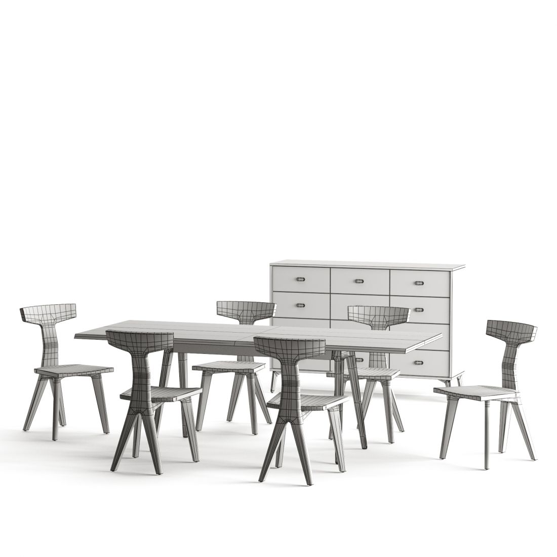 Fin Dining Chair 3D Model for VRay, Corona | CGMood